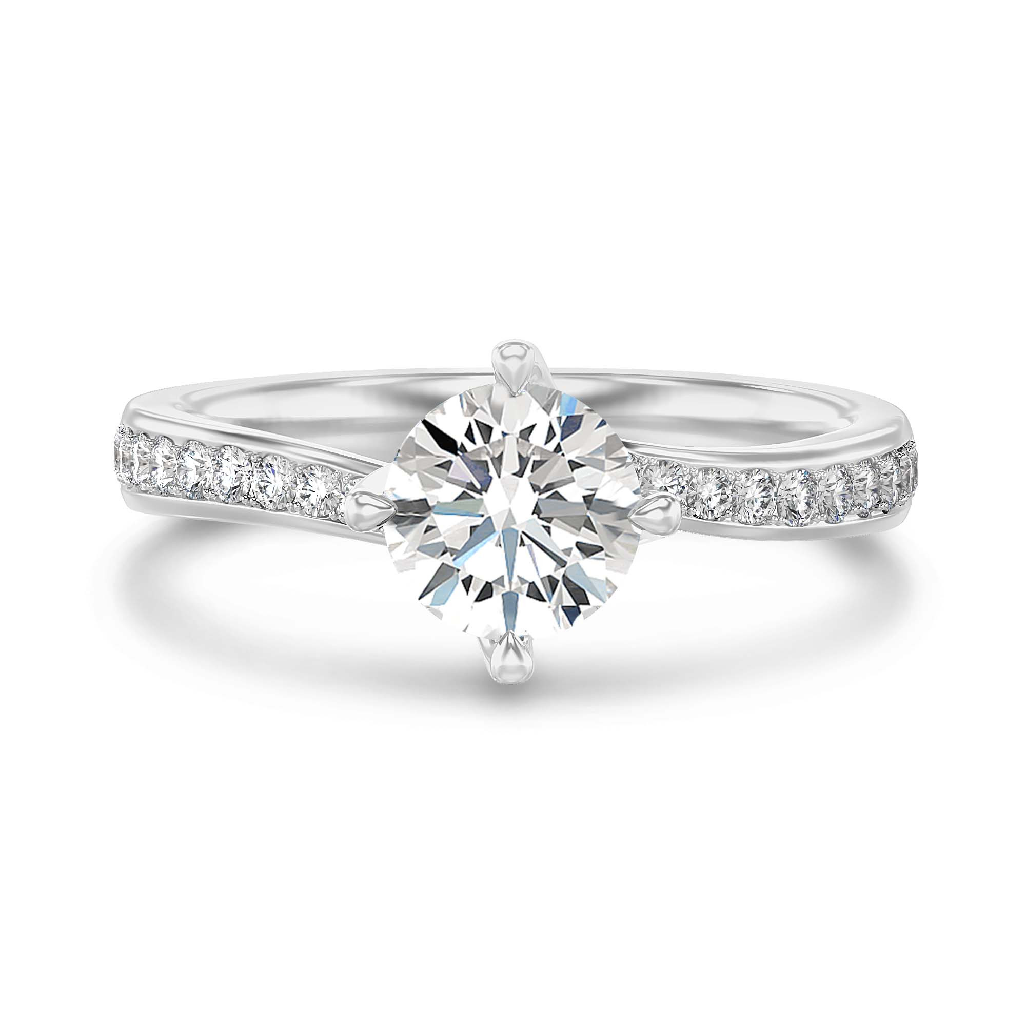 1.00 carat solitaire lab grow diamond ring in platinum with lab grown ...